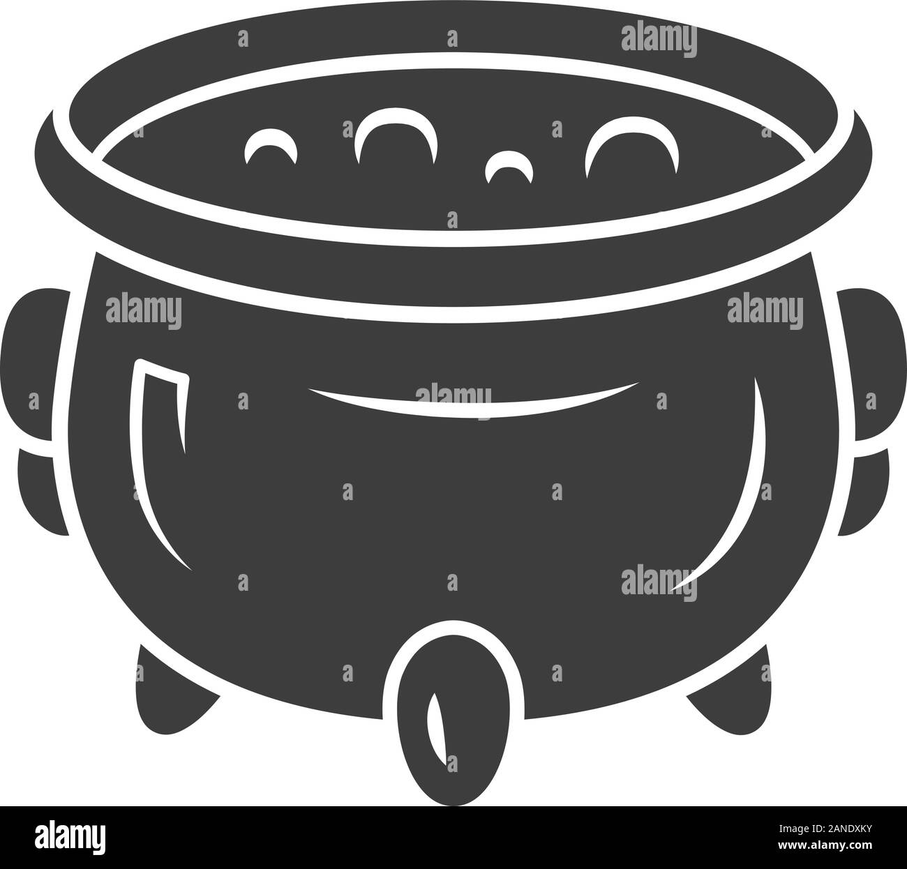 Witch cauldron glyph icon. Silhouette symbol. Brew potion. Wicked ...