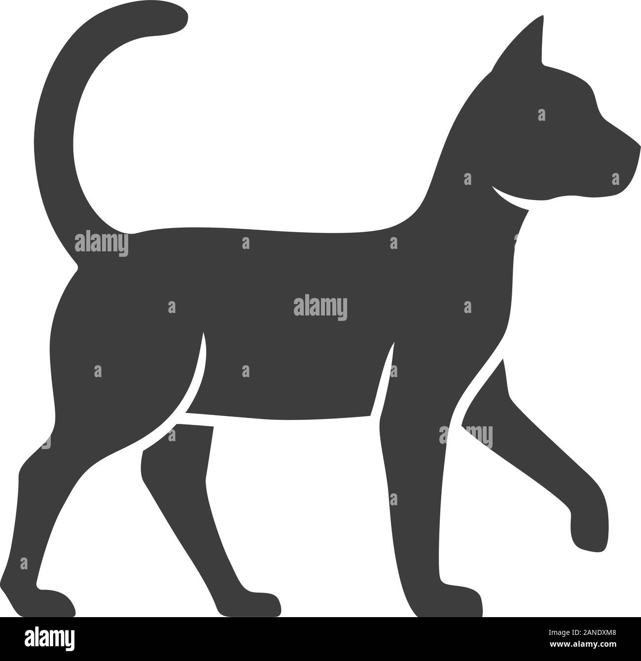 Witch cat glyph icon. Sorceress pet. Magic cat. Witchcraft and sorcery ...