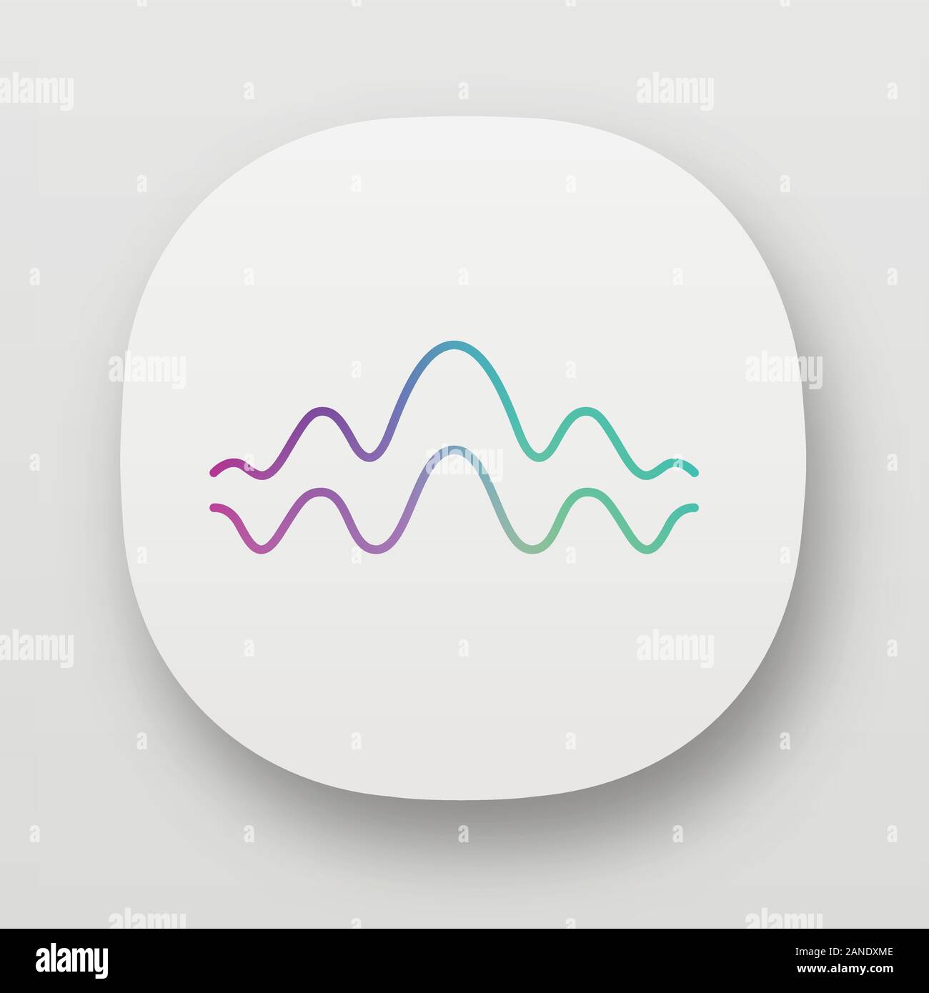 Fluid wave app icon. UI/UX user interface. Flowing wavy lines. Music ...