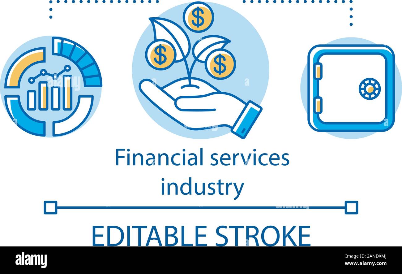 Financial services industry concept icon. Finance sector. Savings ...