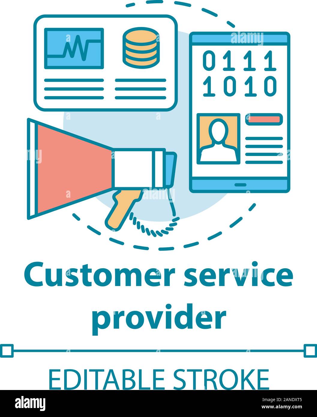 Customer service provider concept icon. Billing idea thin line ...