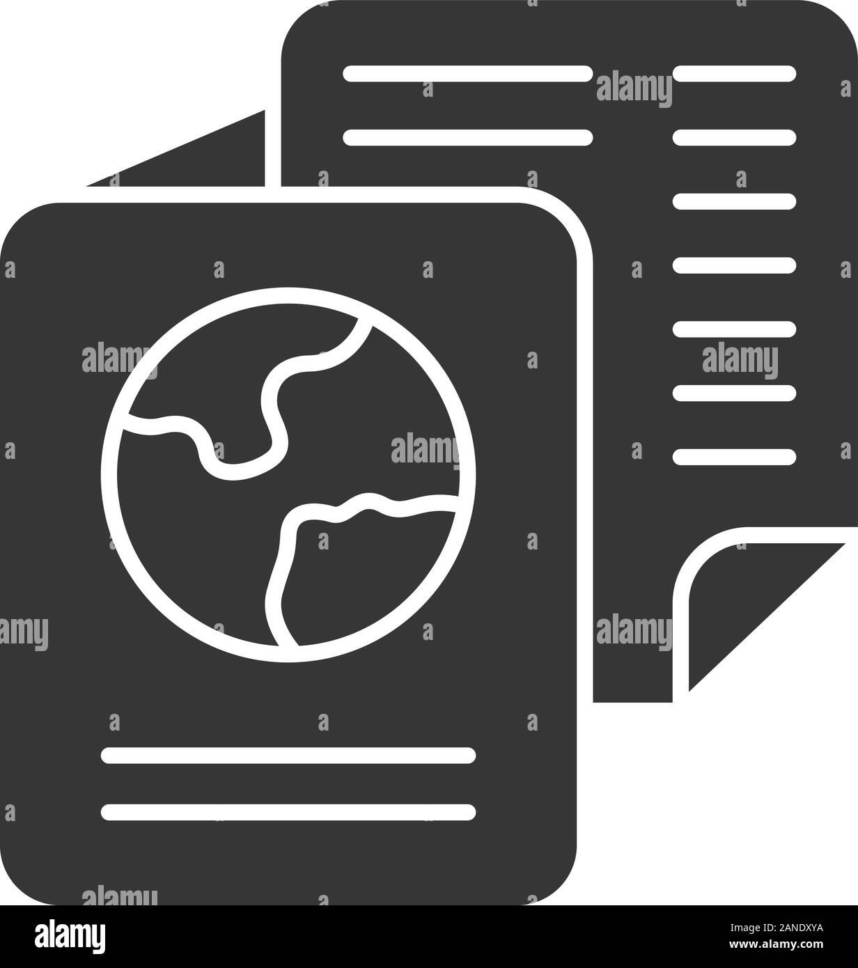 Immigration Documents Glyph Icon International Passport