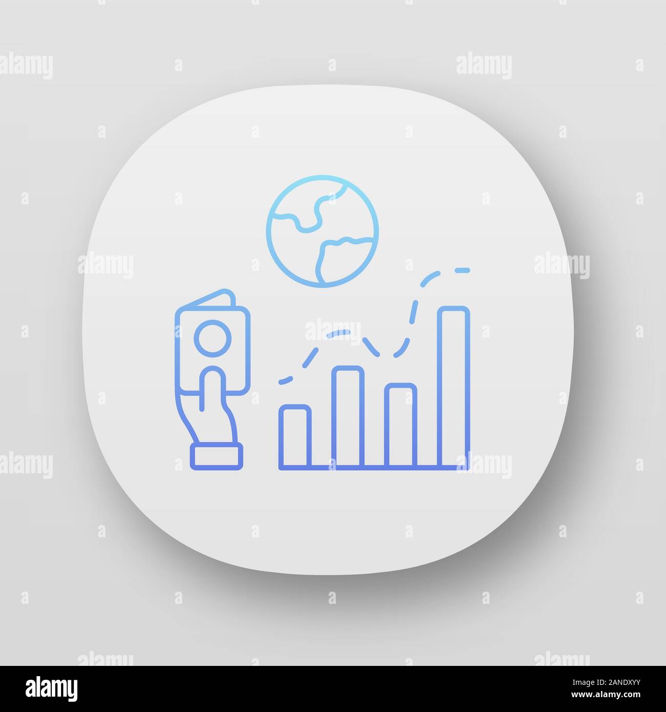 Immigration rate app icon. Business analysis, analytical research. Data ...