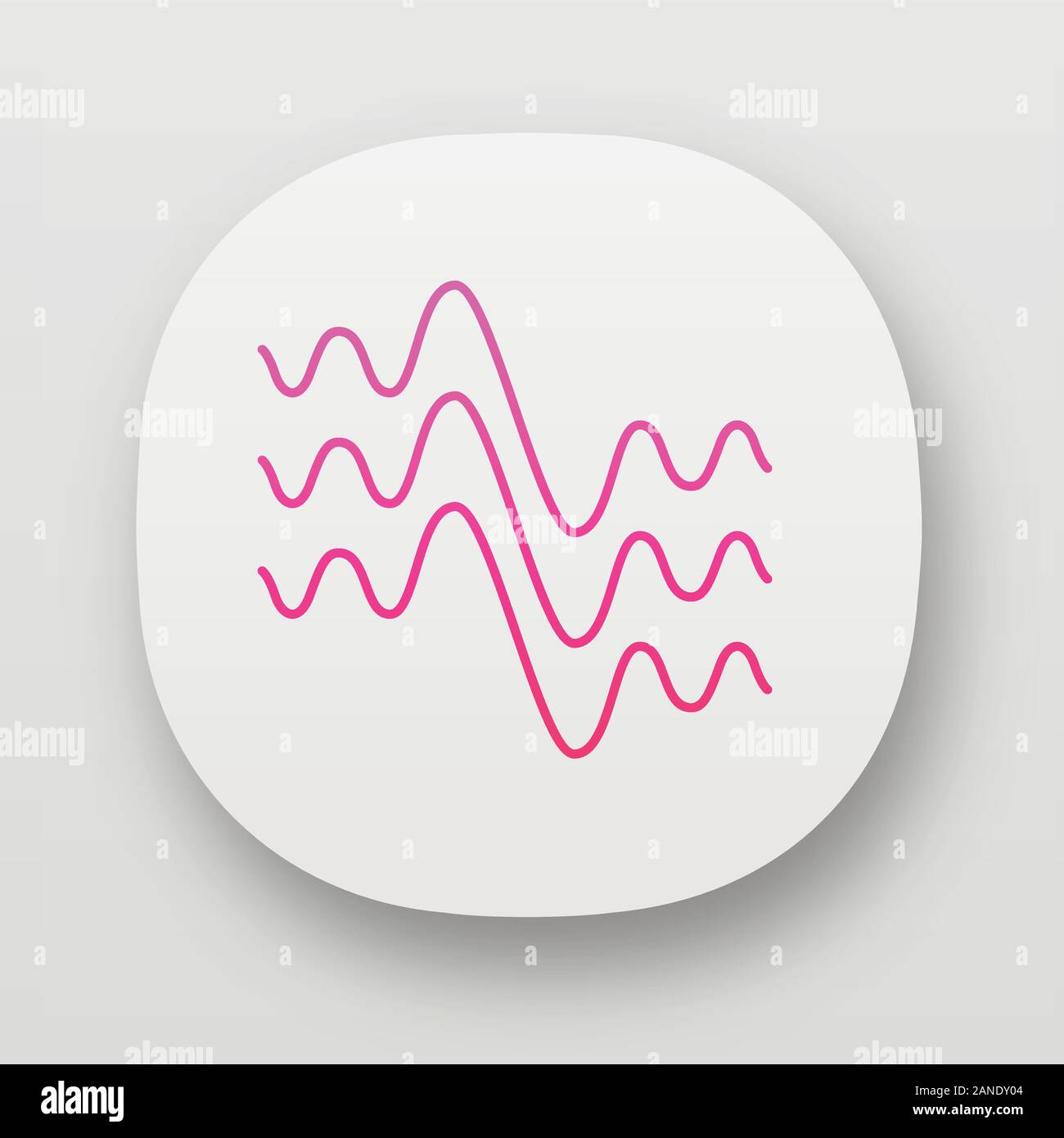Flowing wavy lines app icon. UI/UX user interface. Fluid parallel ...