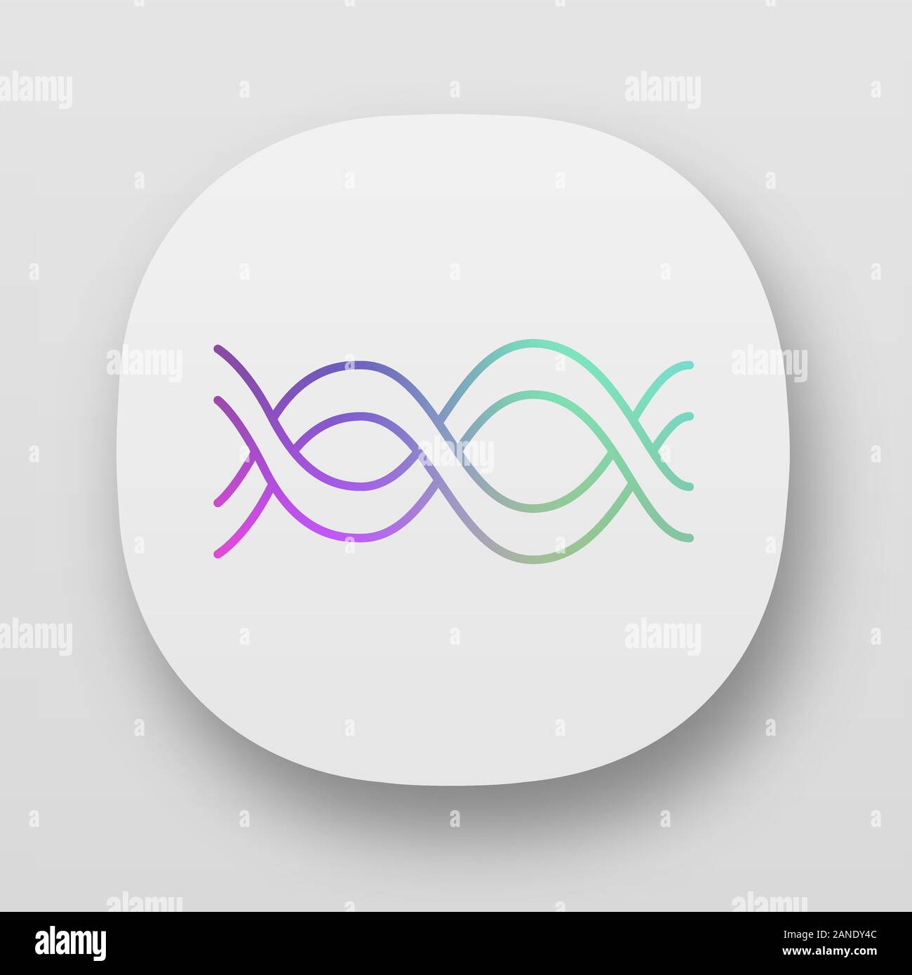 Interlaced waves app icon. UI/UX user interface. Music rhythm ...