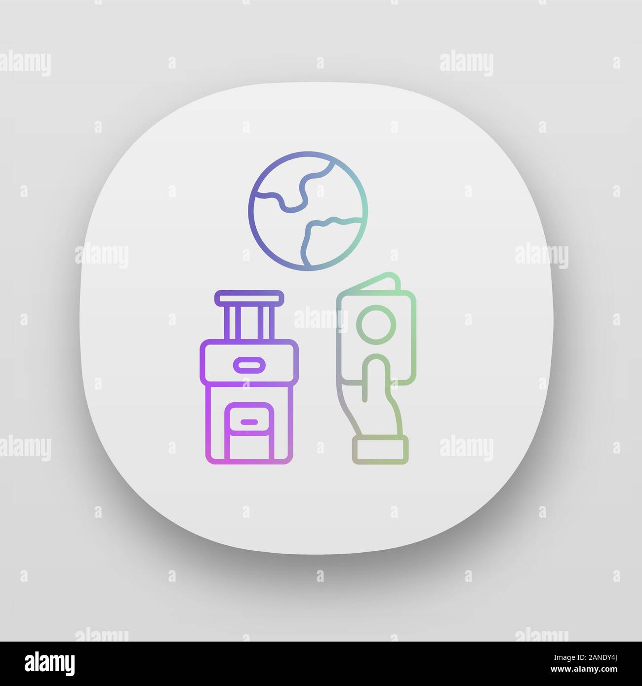 Immigration app icon. Trip planning, holiday vacation organization ...