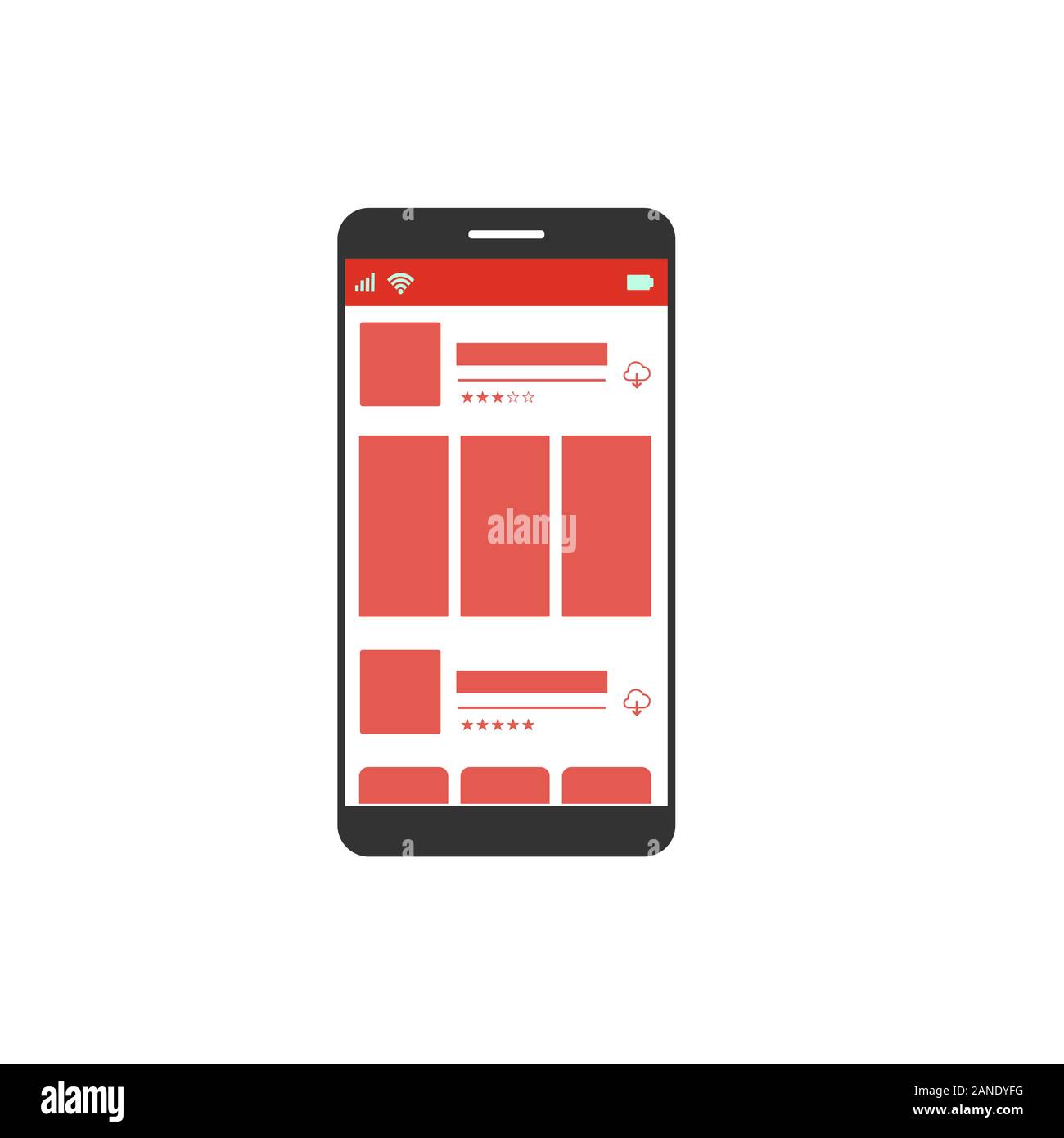 Responsive Website Design With Mobile Phone Screen Vector Illustration ...