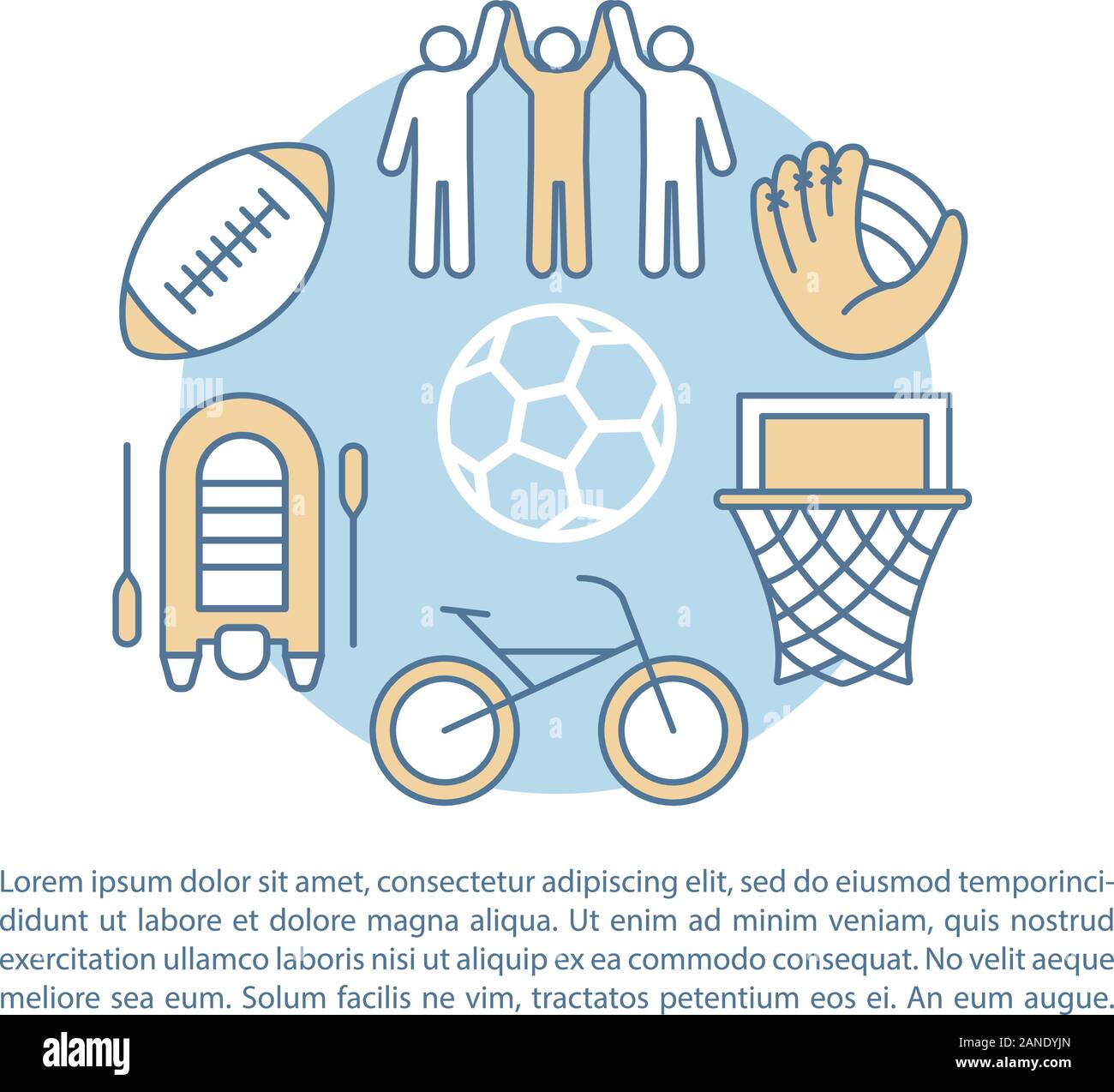 Sports, game and activity camp article page vector template. Brochure ...