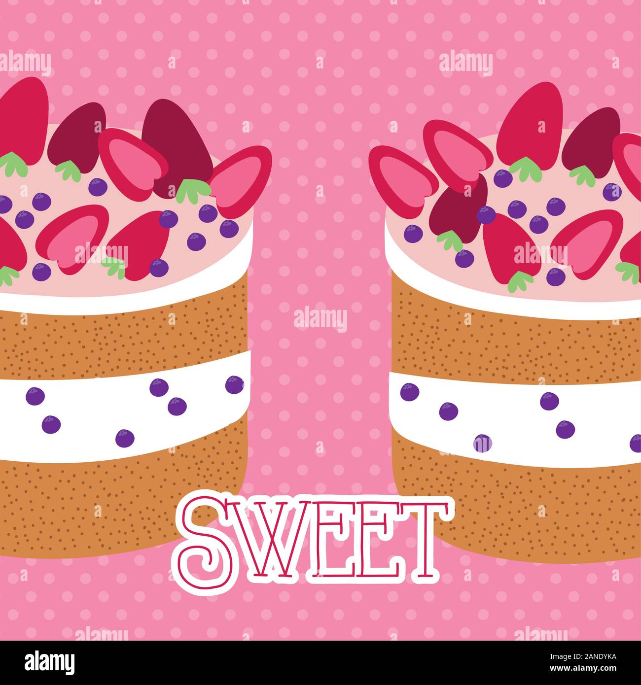 sweet dessert cakes poster icons Stock Vector Image & Art - Alamy