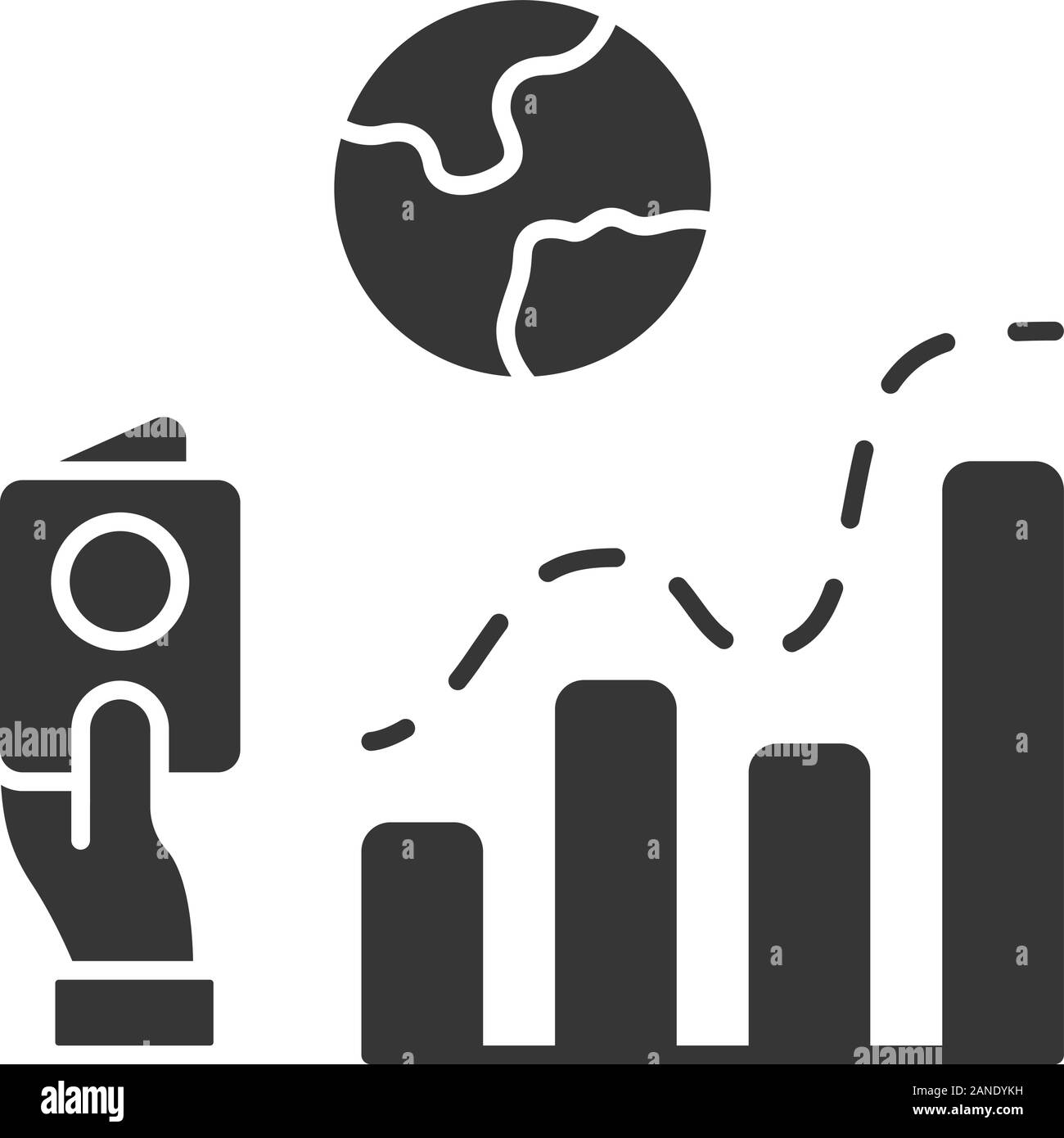 Immigration rate glyph icon. Business analysis, analytical research ...