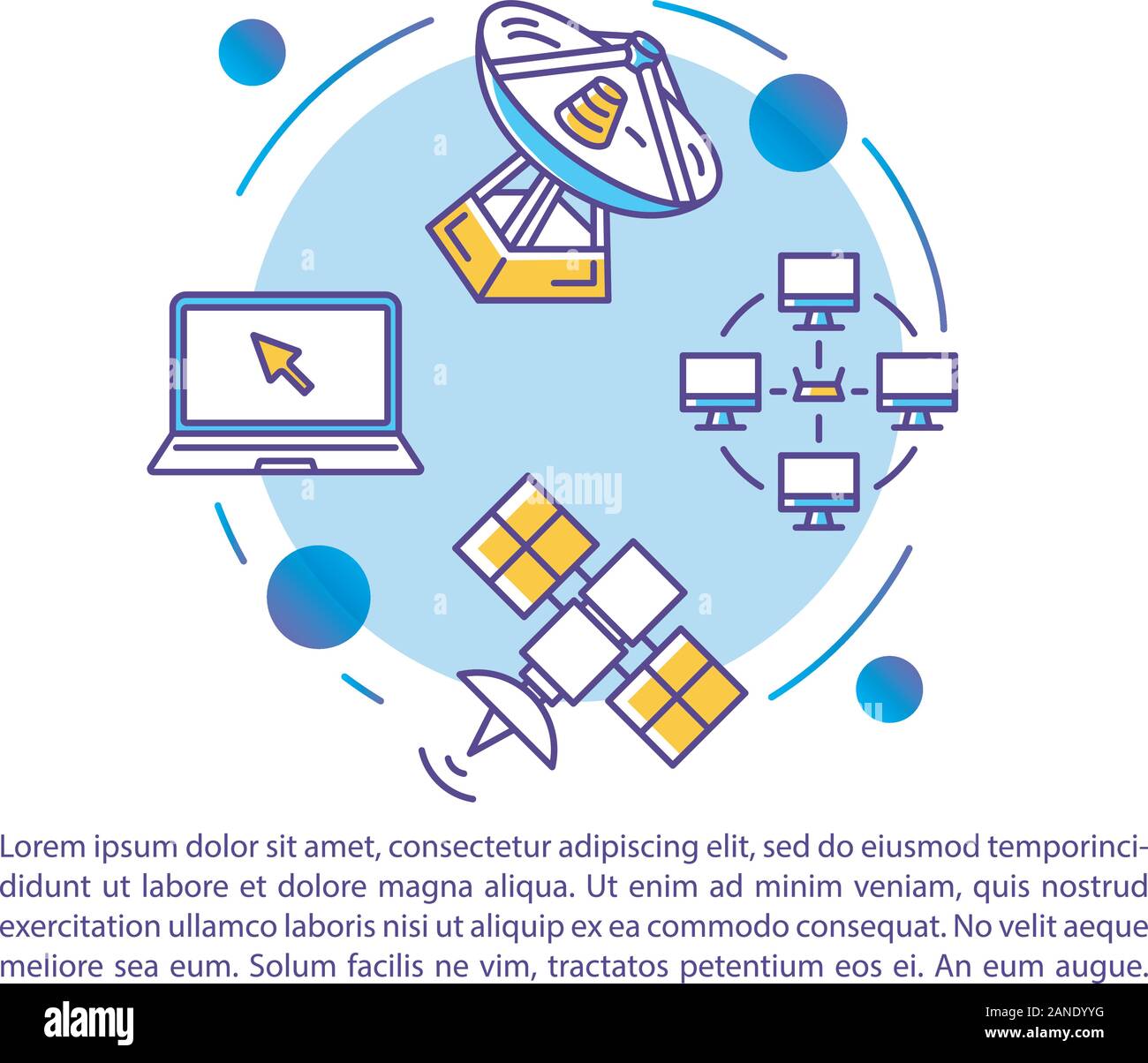 Telecommunication article page vector template. Global network ...