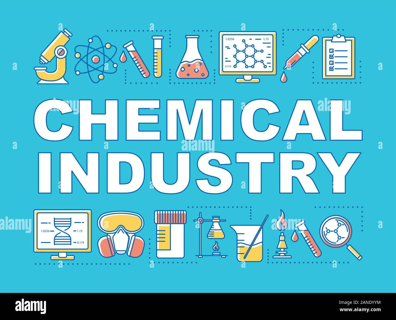 Chemical industry word concepts banner. Industrial chemicals producing ...