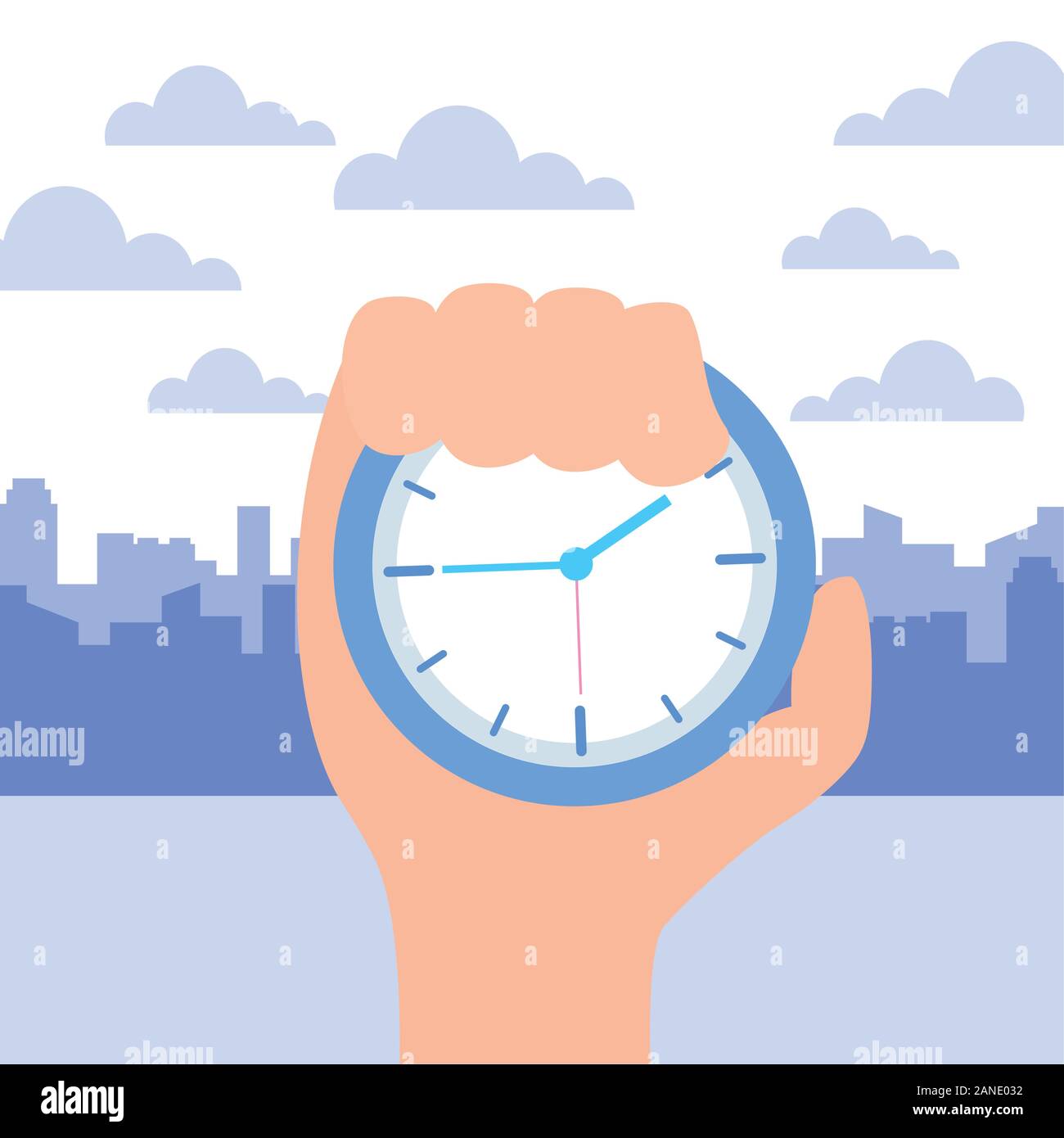 hand with clock time Stock Vector Image & Art - Alamy