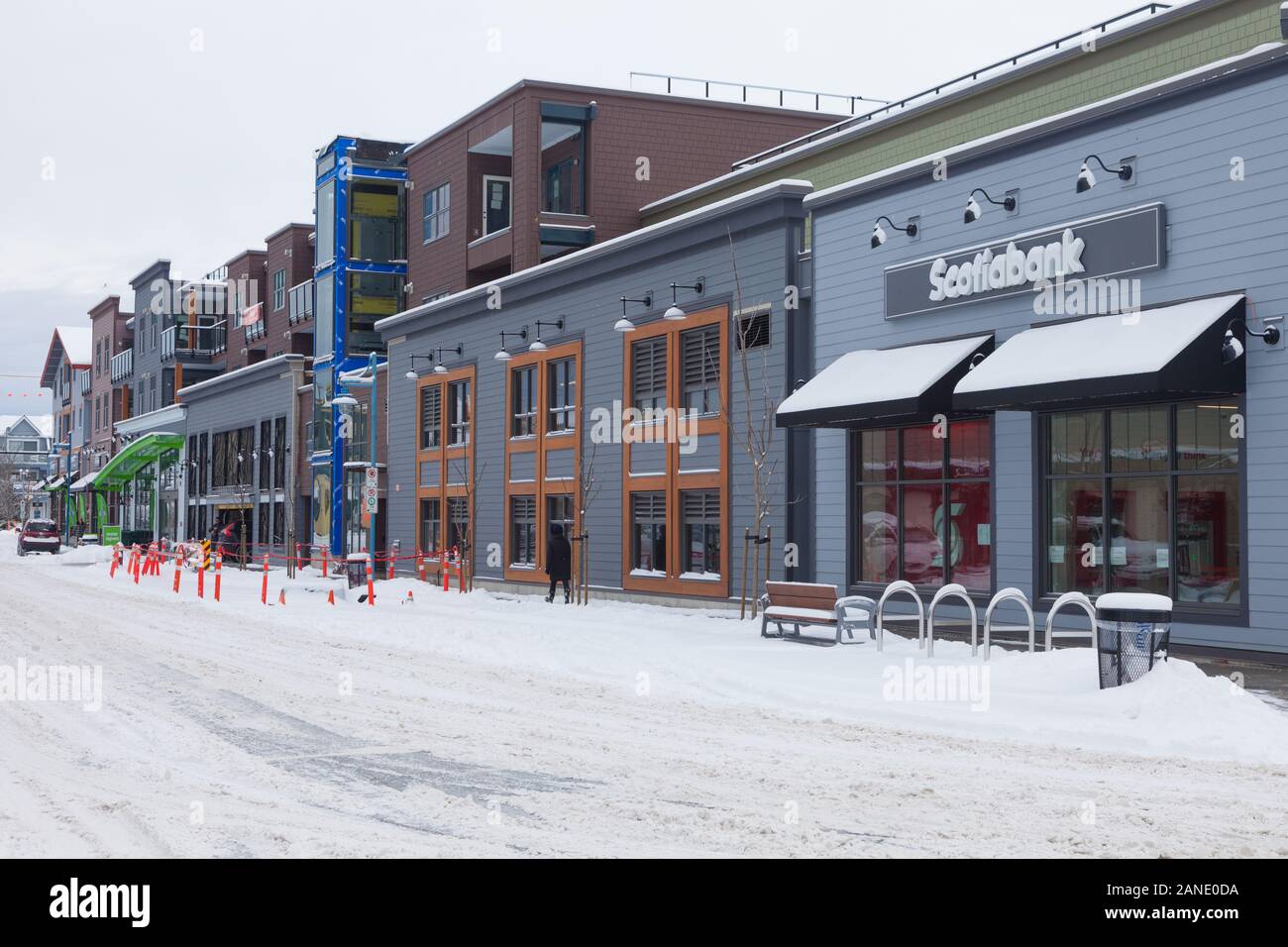 Winter street scene in Steveston Village Richmond British Columbia ...