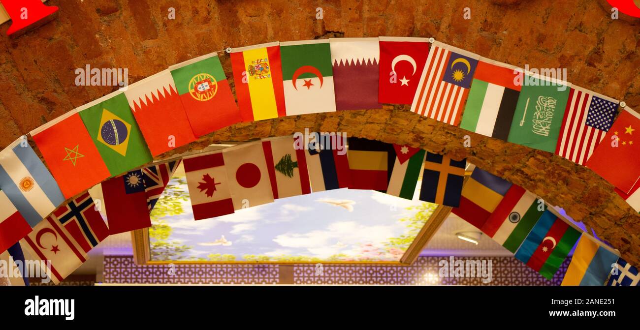 Some examples of international flags in view Stock Photo - Alamy