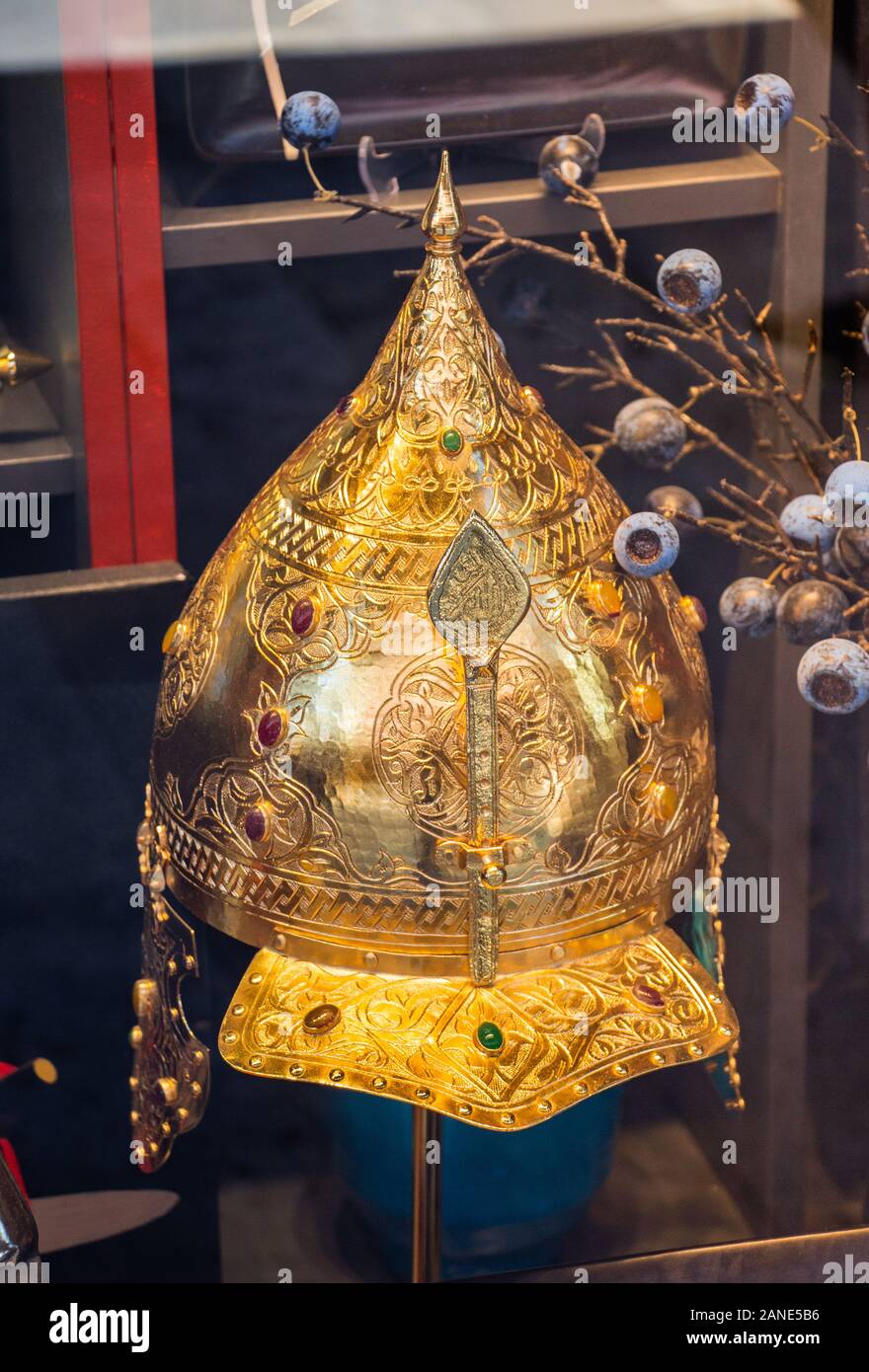 Decorative metal Helmets Of Warriors Of Turkish Ottoman empire Stock ...