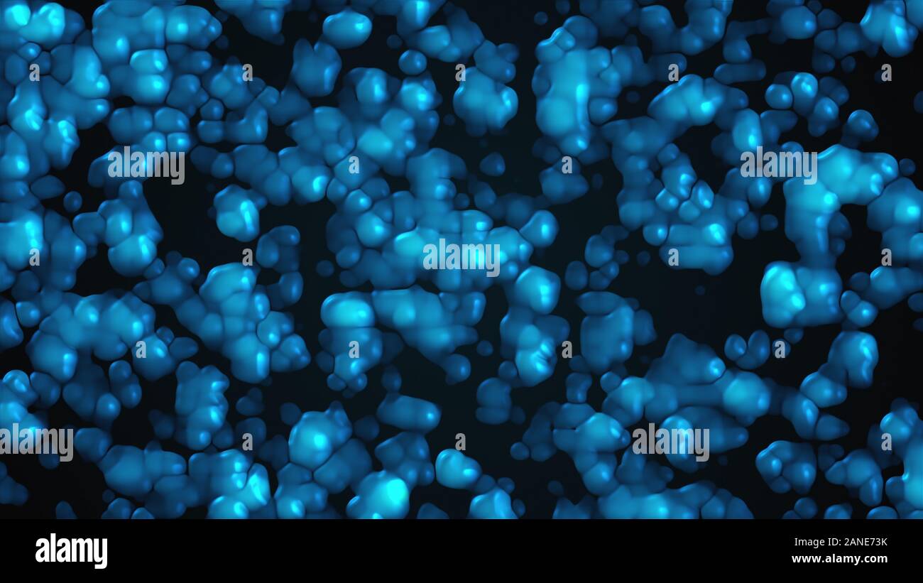 Computer generated texture from many bubbles and abstract particles. 3D ...