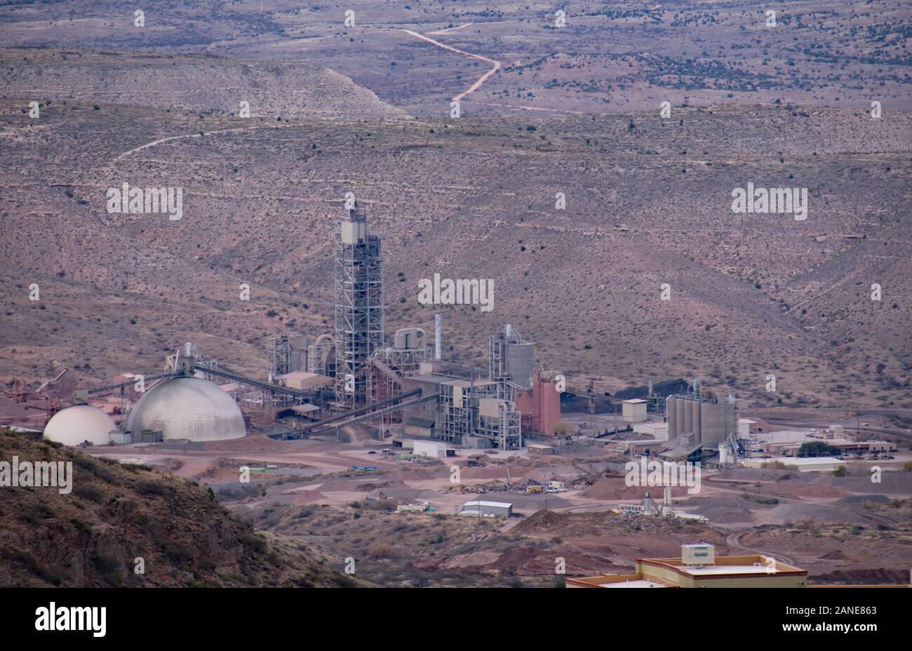 Aerial view of Arizona mining facility in the Desert Stock Photo - Alamy