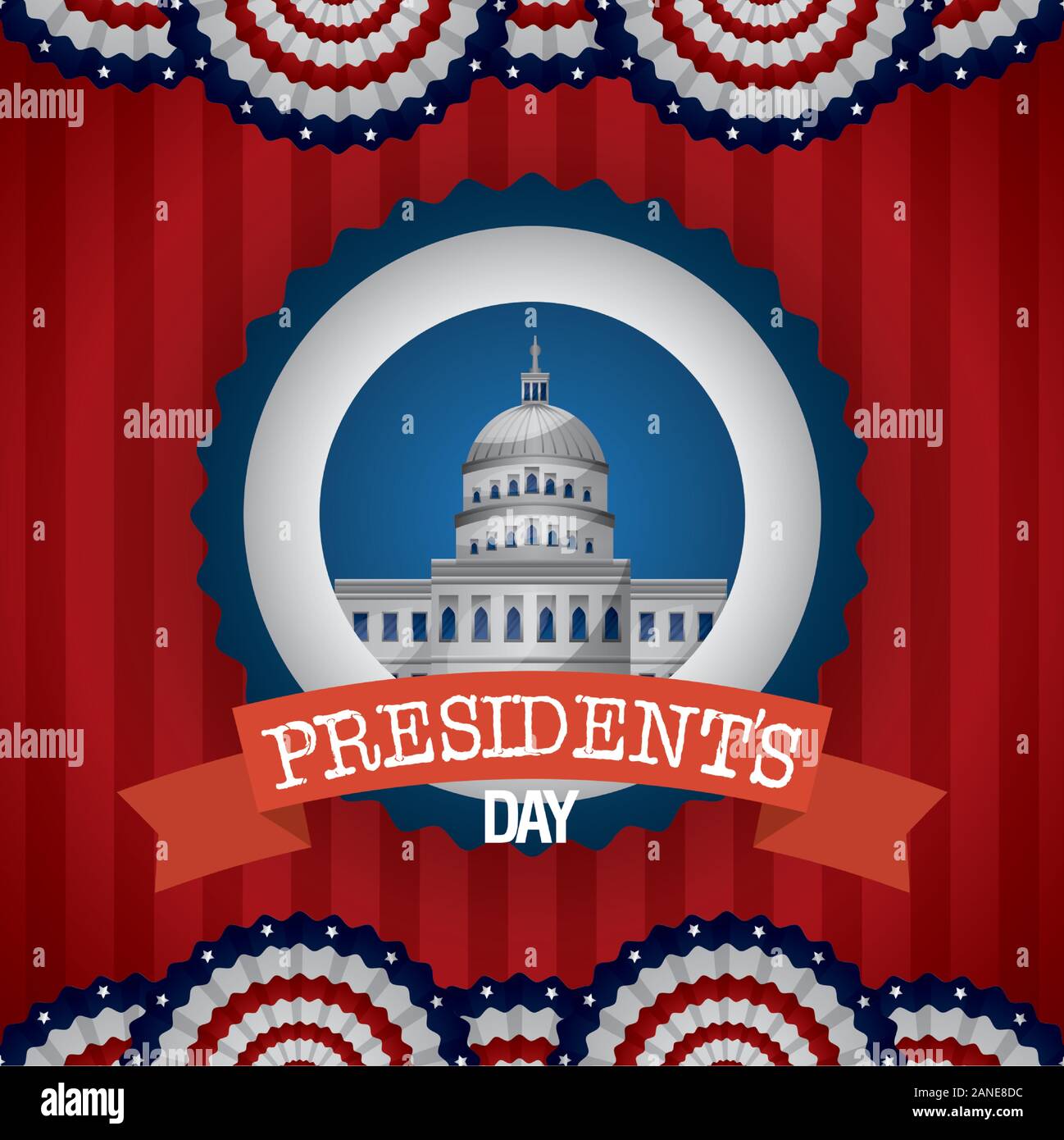 happy presidents day poster with white house Stock Vector Image & Art ...
