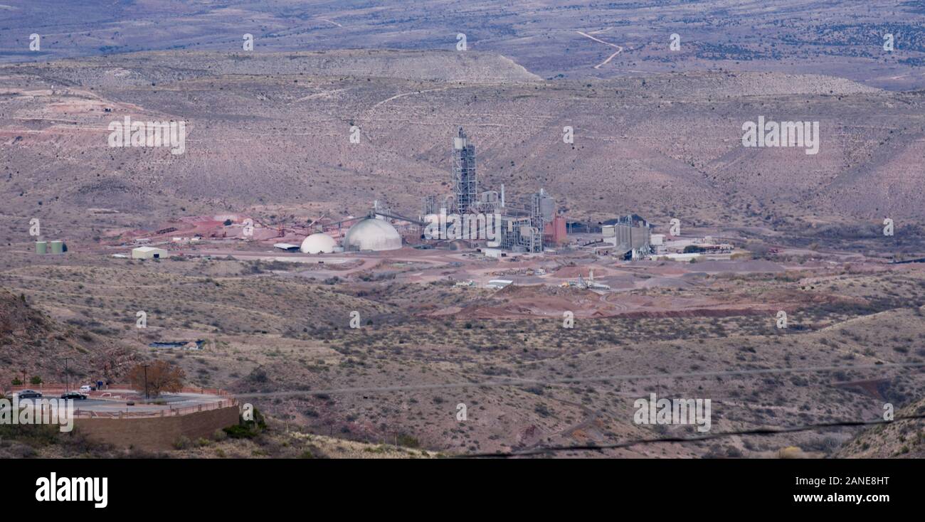 Aerial view of Arizona mining facility in the Desert Stock Photo - Alamy