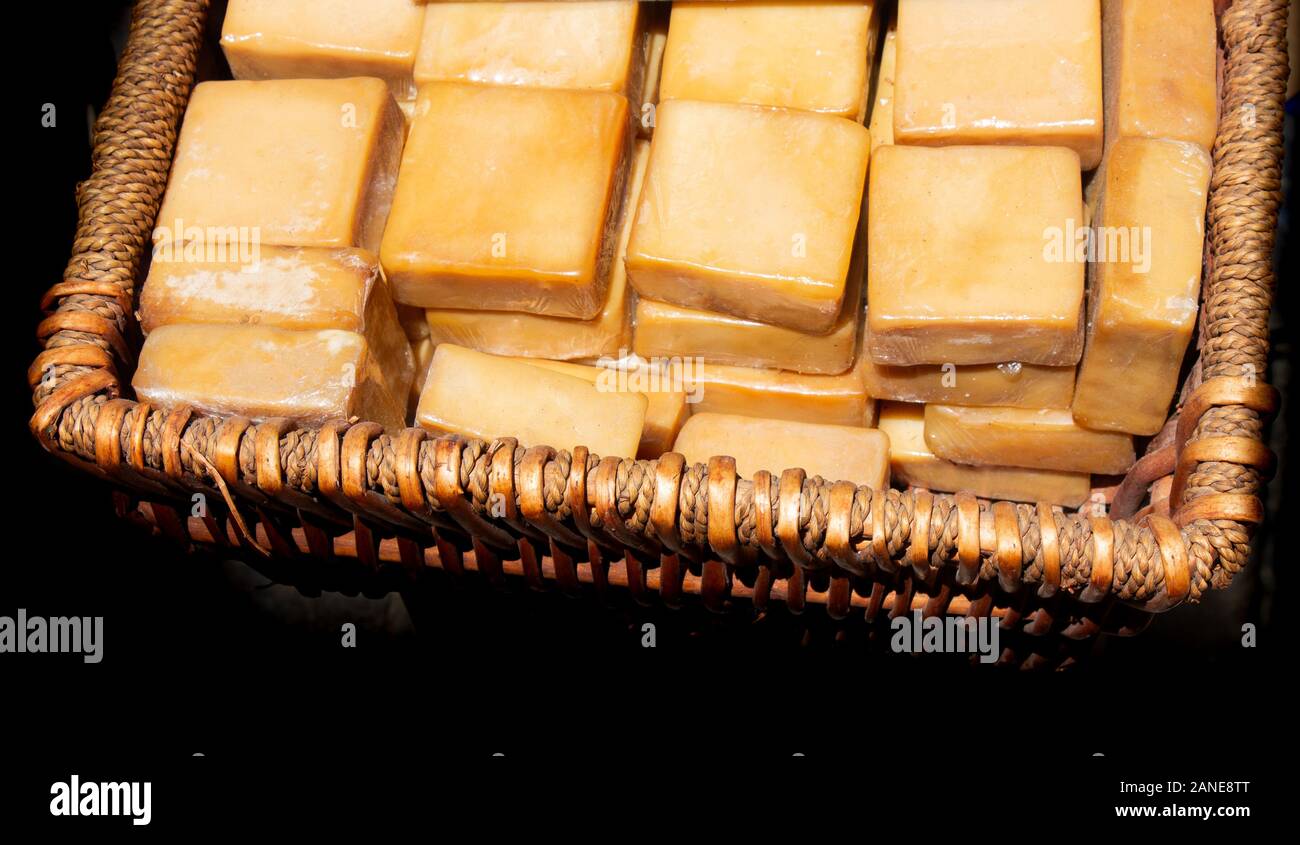 Eco-friendly exfoliating bars of soap for hair and body Stock Photo - Alamy