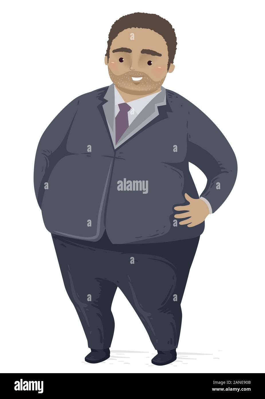 Cartoon Fat Man In Suit