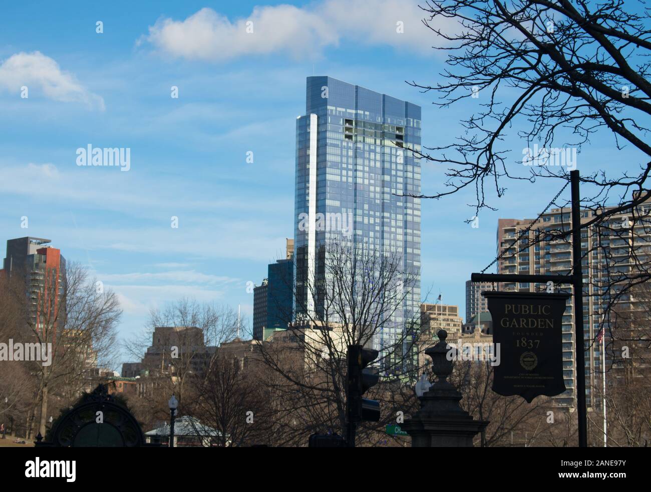 Boston skyline during overcast summer day, Massachusetts, USA Stock ...