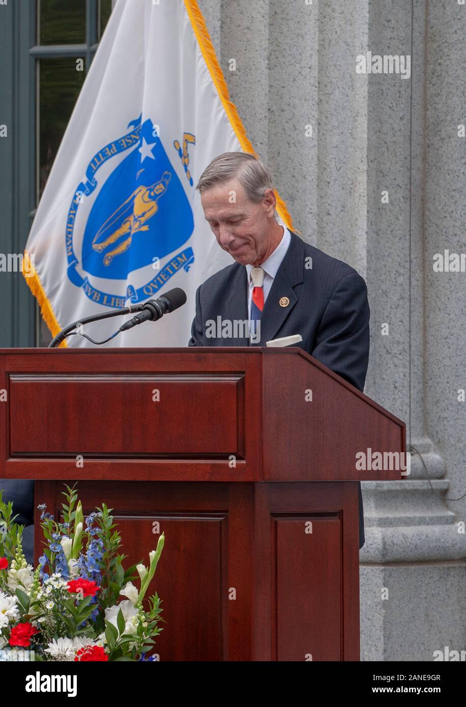 Congressman Stephen Lynch speaking in Quincy, Massachusetts Stock Photo ...
