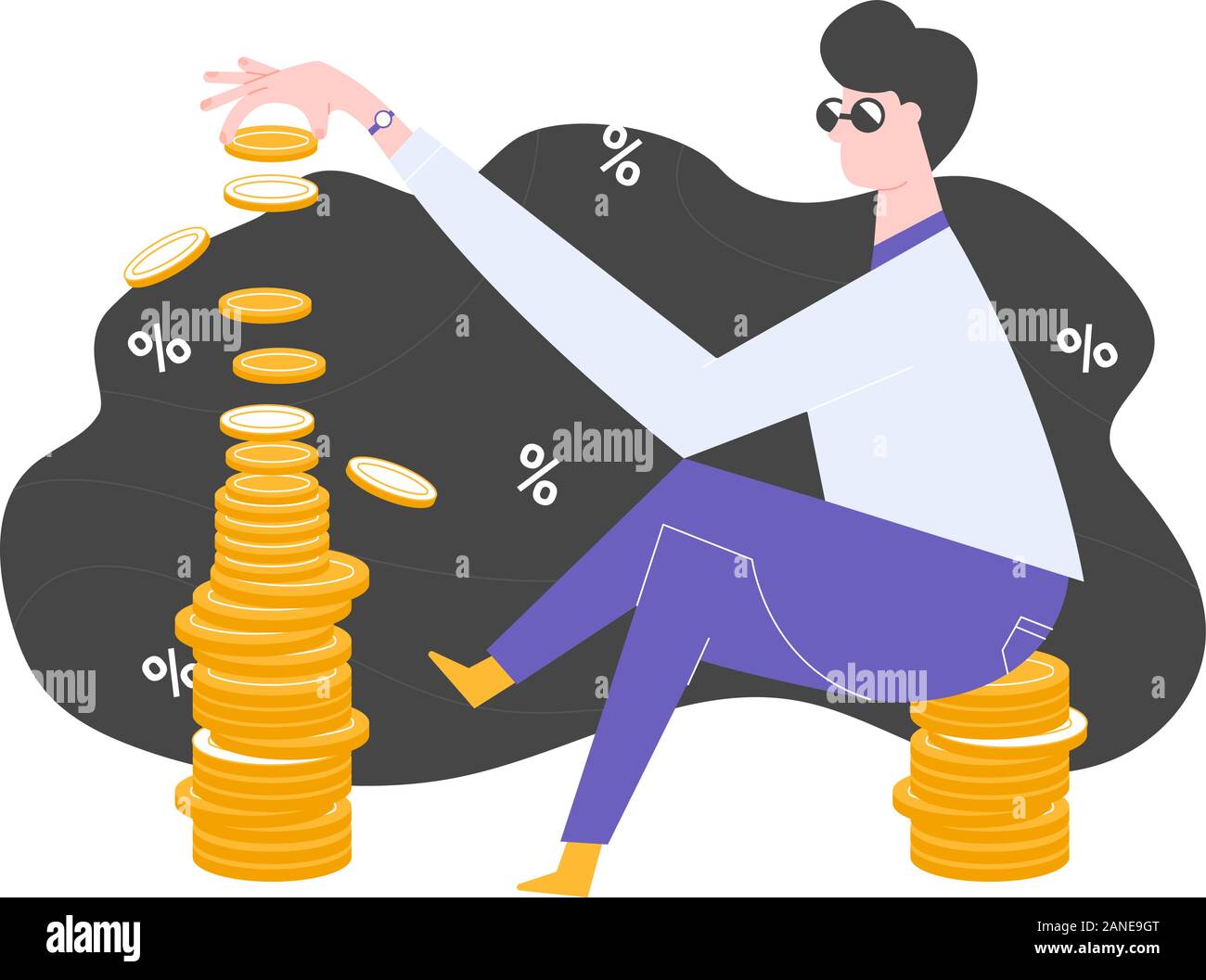 Piggy bank stack coins Stock Vector Images - Alamy
