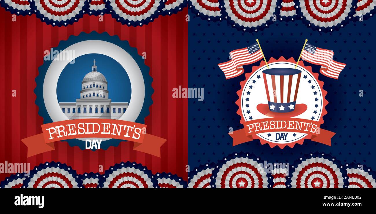 bundle of presidents day two emblems Stock Vector Image & Art - Alamy