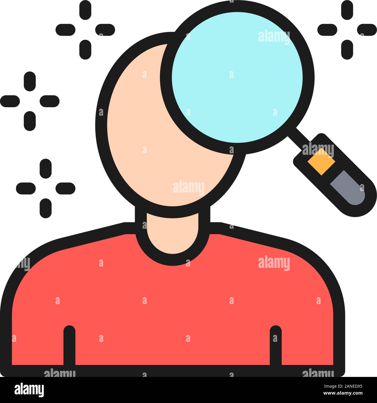 Person search, face verification color line icon Stock Vector Image ...