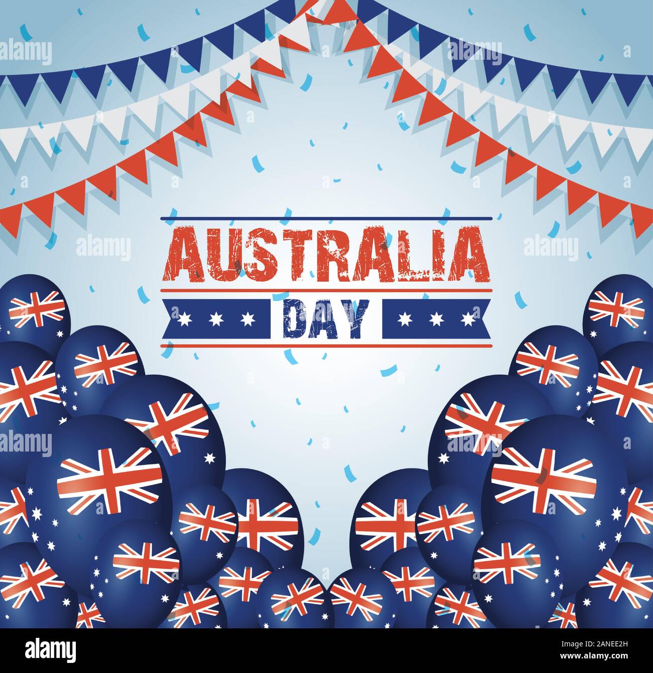 australia day celebration with balloons helium flags Stock Vector Image ...