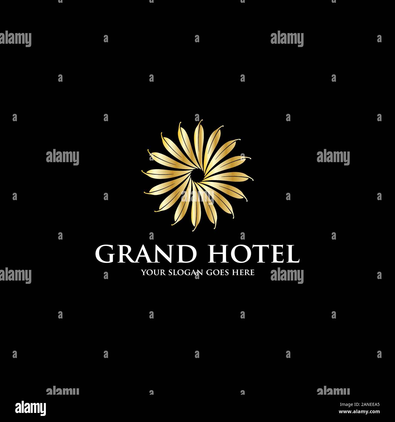 Gold Feather hotel logo inspiration, luxury grand hotel logo stock ...