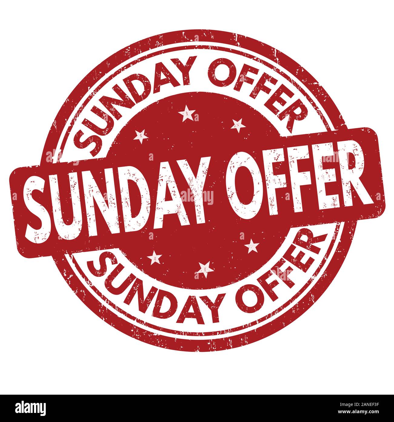 Sunday offer sign or stamp on white background, vector illustration ...