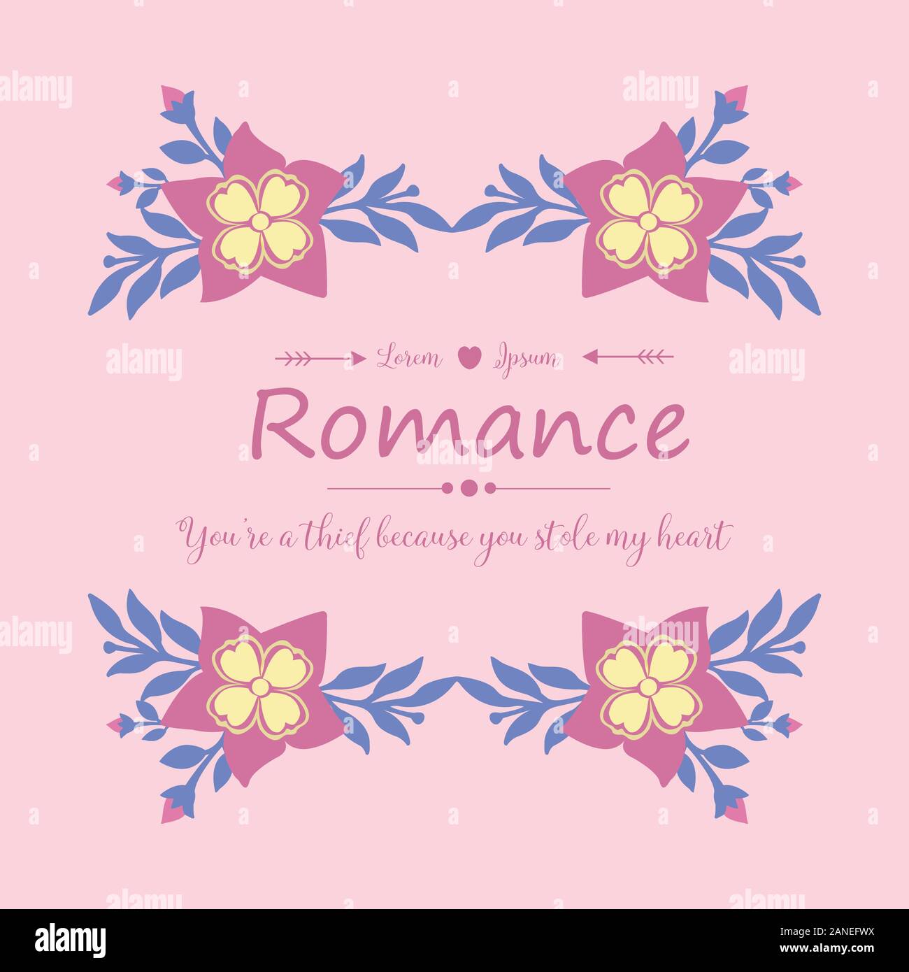 Wallpaper design for romance greeting card, with unique leaf and pink ...