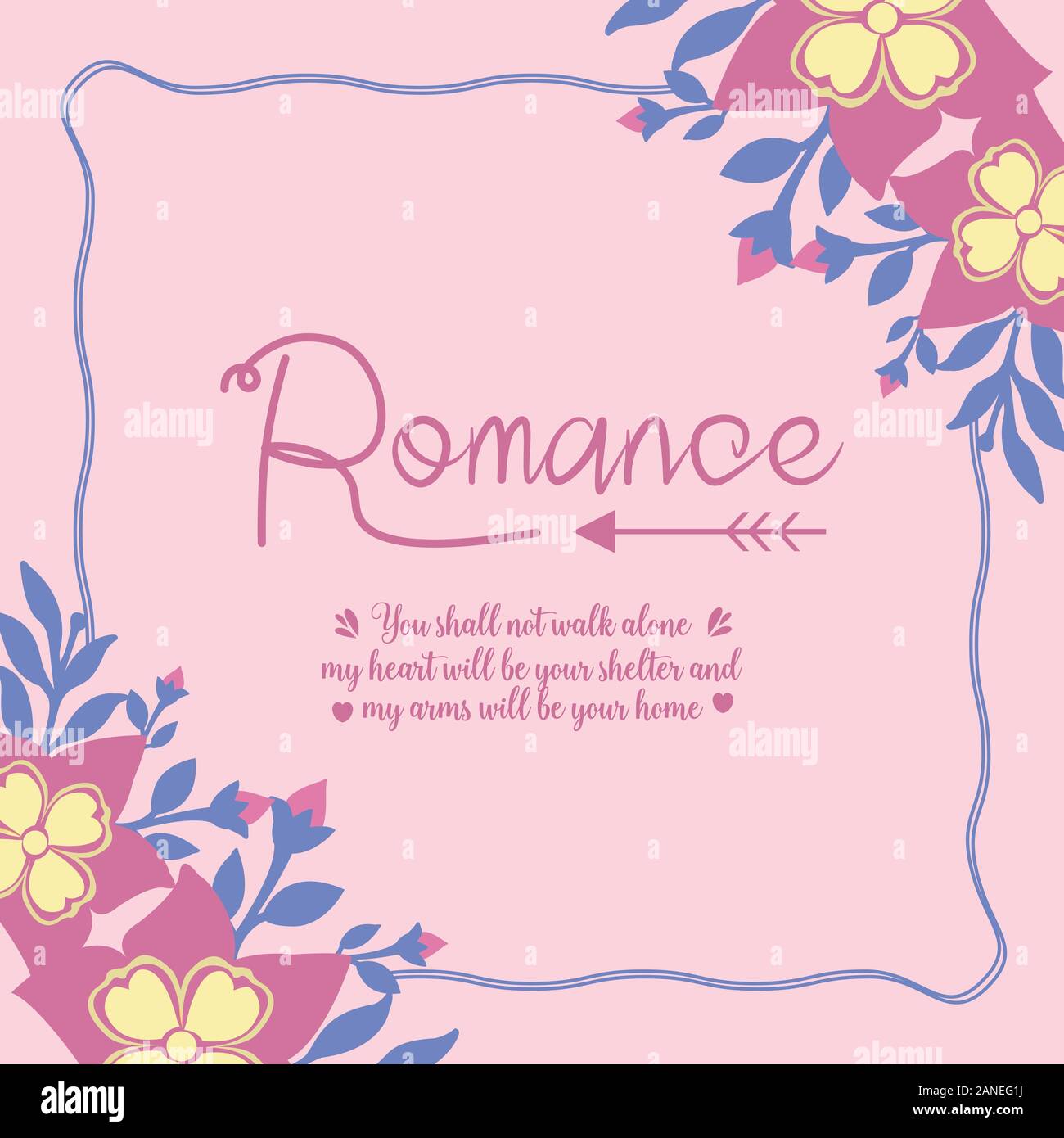 Wallpaper design for romance greeting card, with unique leaf and pink ...