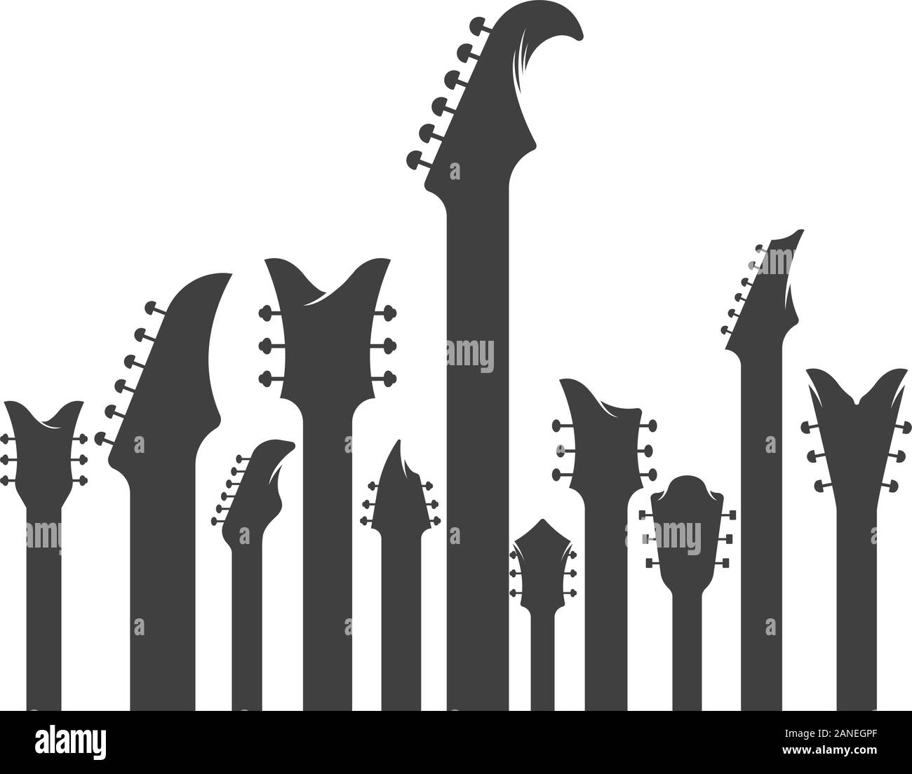 Vector isolated guitars Black and White Stock Photos & Images - Alamy