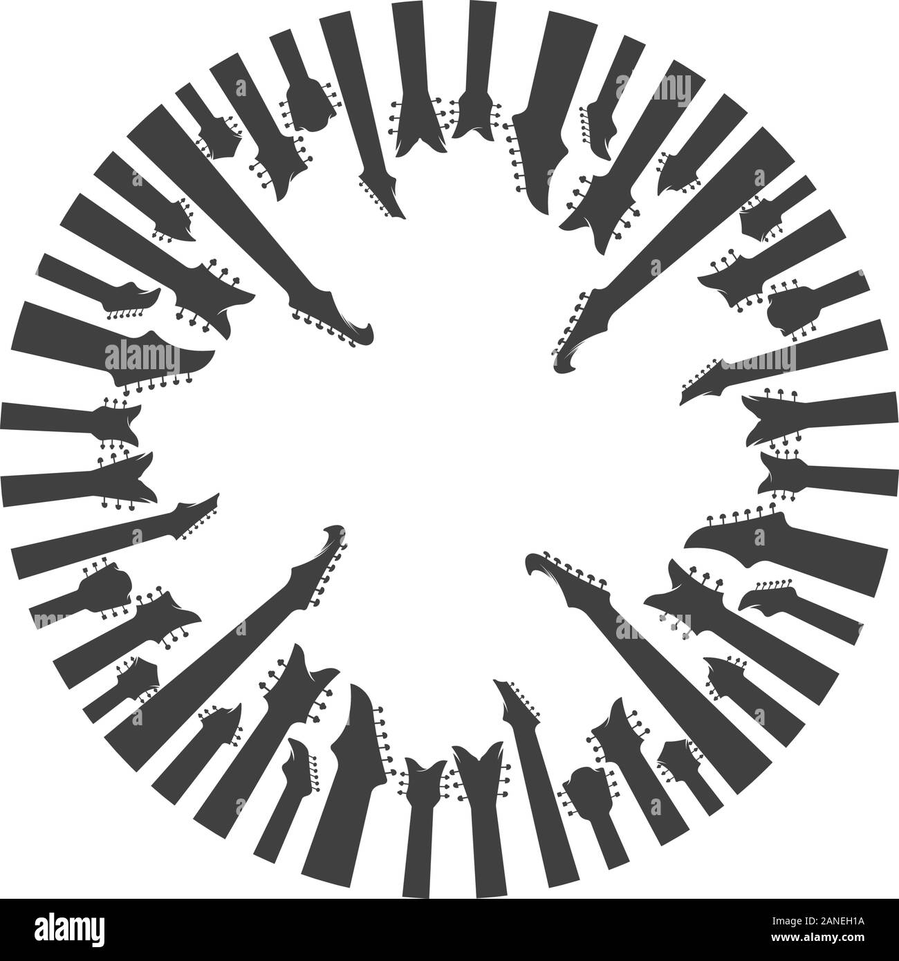 Vector isolated guitars Black and White Stock Photos & Images - Alamy