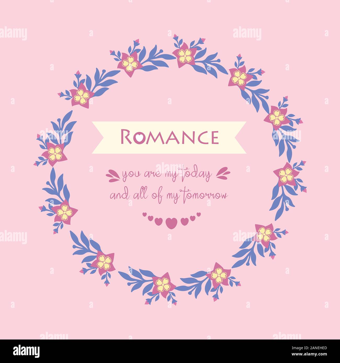 Unique pattern of leaf and wreath frame, for romance poster design ...