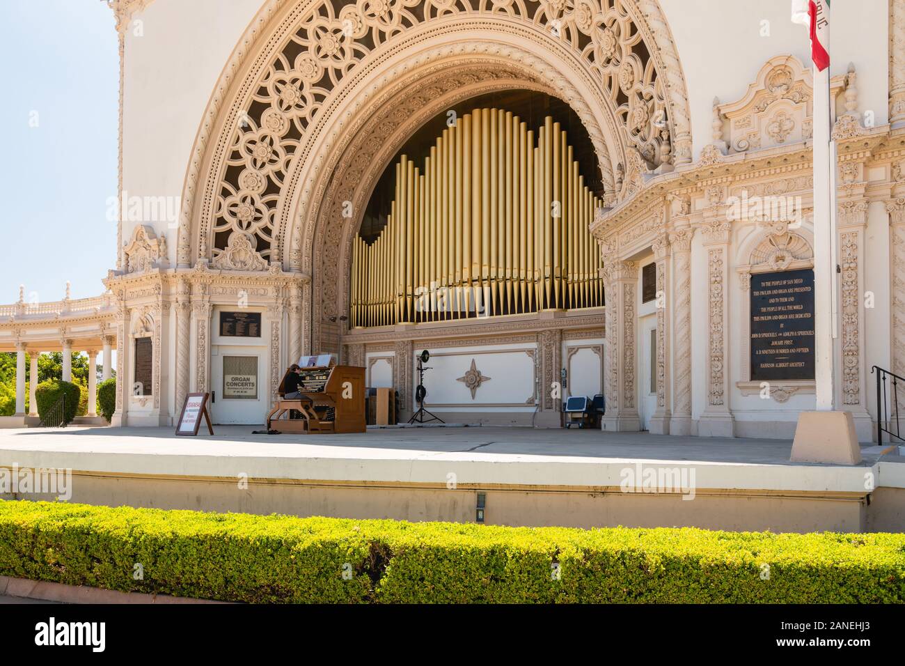 San Diego, California/USA - August 12, 2019 The open-air Spreckels ...
