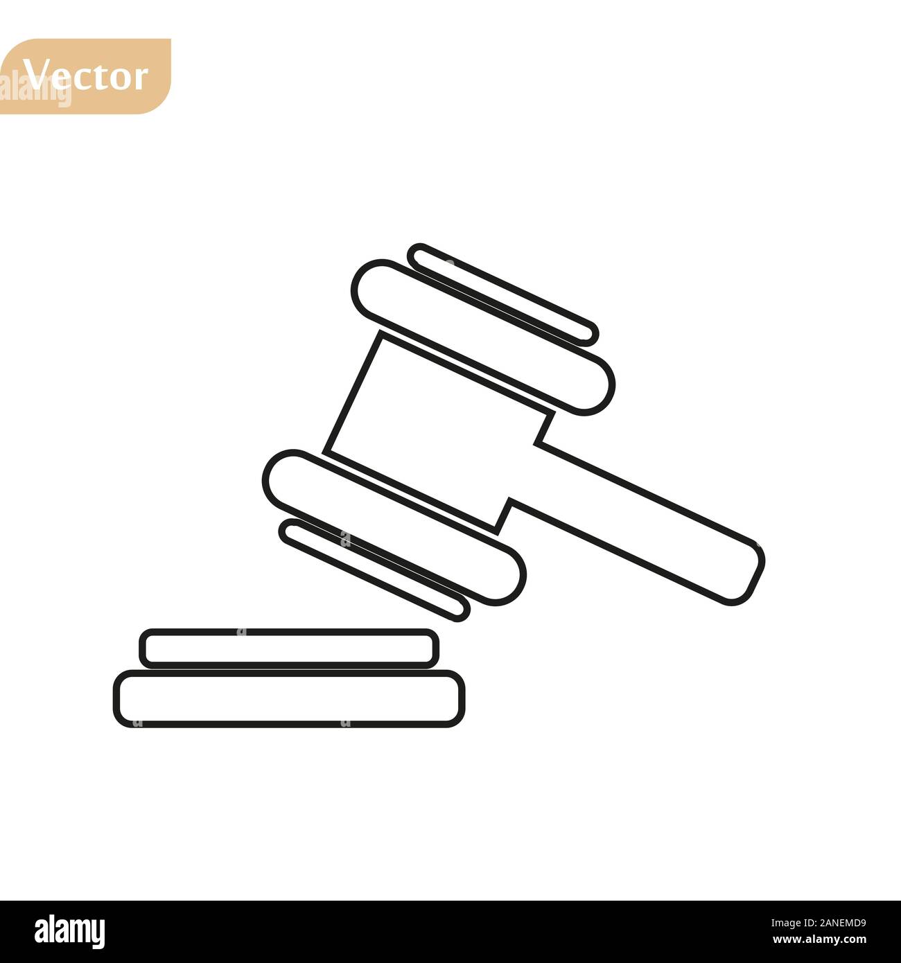 Judge gavel Icon Vector. Simple flat symbol. Perfect Black pictogram ...