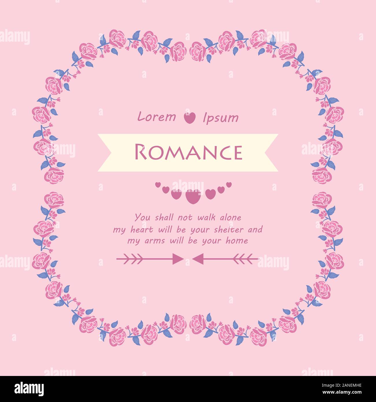 Wallpaper design for romance greeting card, with seamless style of leaf ...