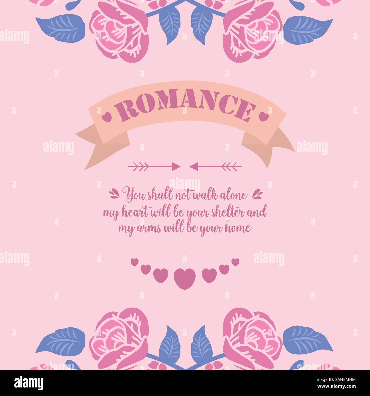 Elegant romance card design, with beautiful wallpaper, cute decoration ...