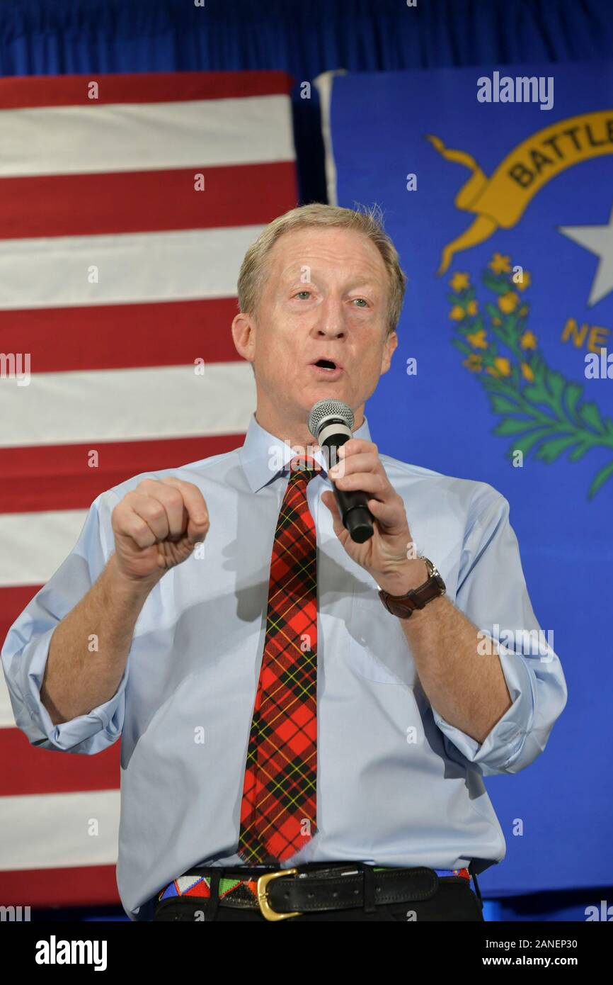 Las Vegas, NV, USA. 16th Jan, 2020. Tom Steyer Speaking at Tom Steyer ...