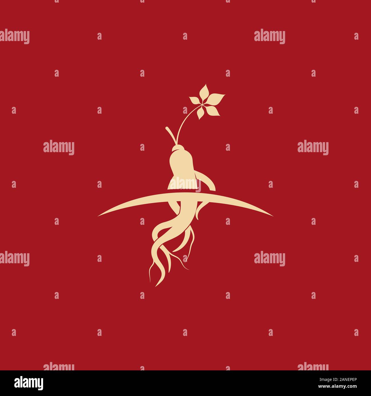 Ginseng vector icon illustration design template Stock Vector Image ...