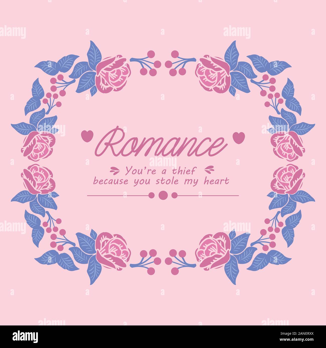 Romance invitation card Design, with elegant pattern of leaf and floral ...