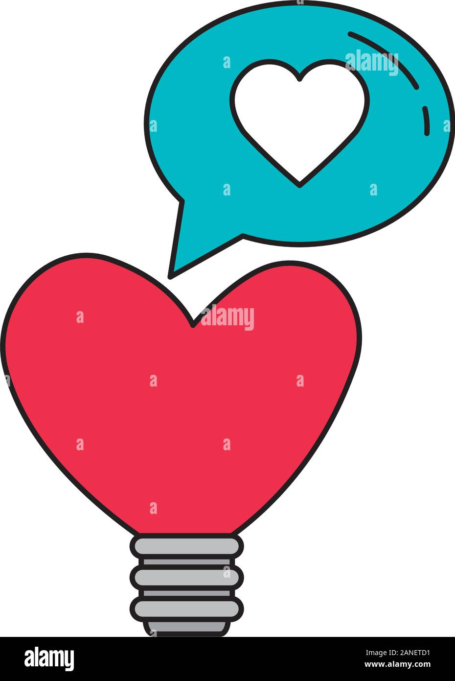 light bulb in shape heart with speech bubble Stock Vector Image & Art ...