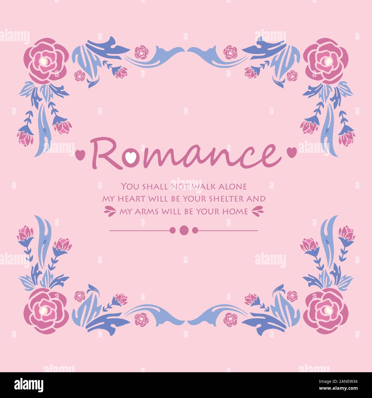Poster design for romance day, with elegant style leaf and floral frame ...
