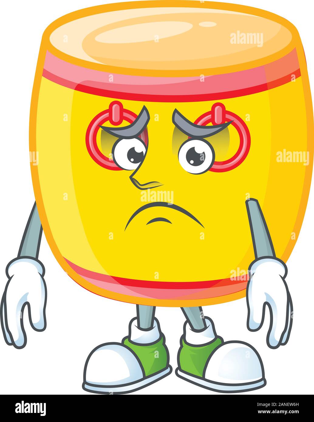 A picture of chinese gold drum showing afraid look face Stock Vector ...