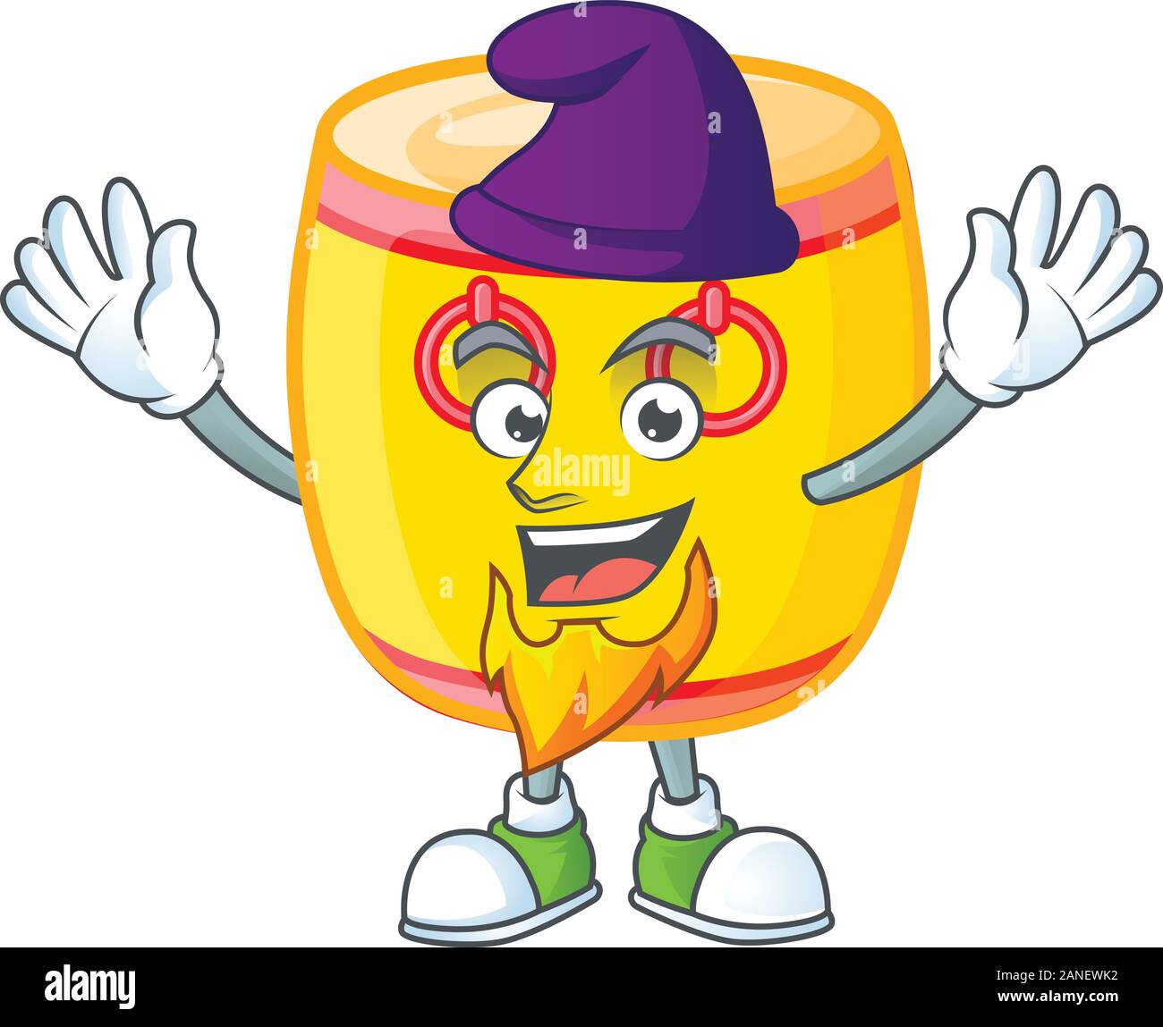 Cute chinese gold drum mascot cartoon dressed as an Elf Stock Vector ...